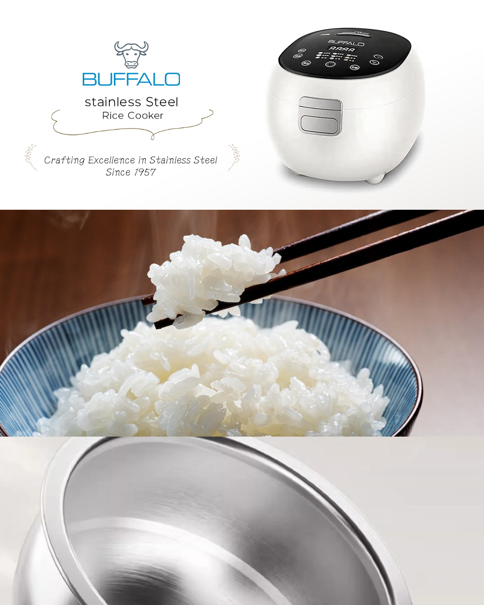 Buffalo Stainless Steel Inner Pot Rice Cooker – 5 Cup | Free Shipping ...
