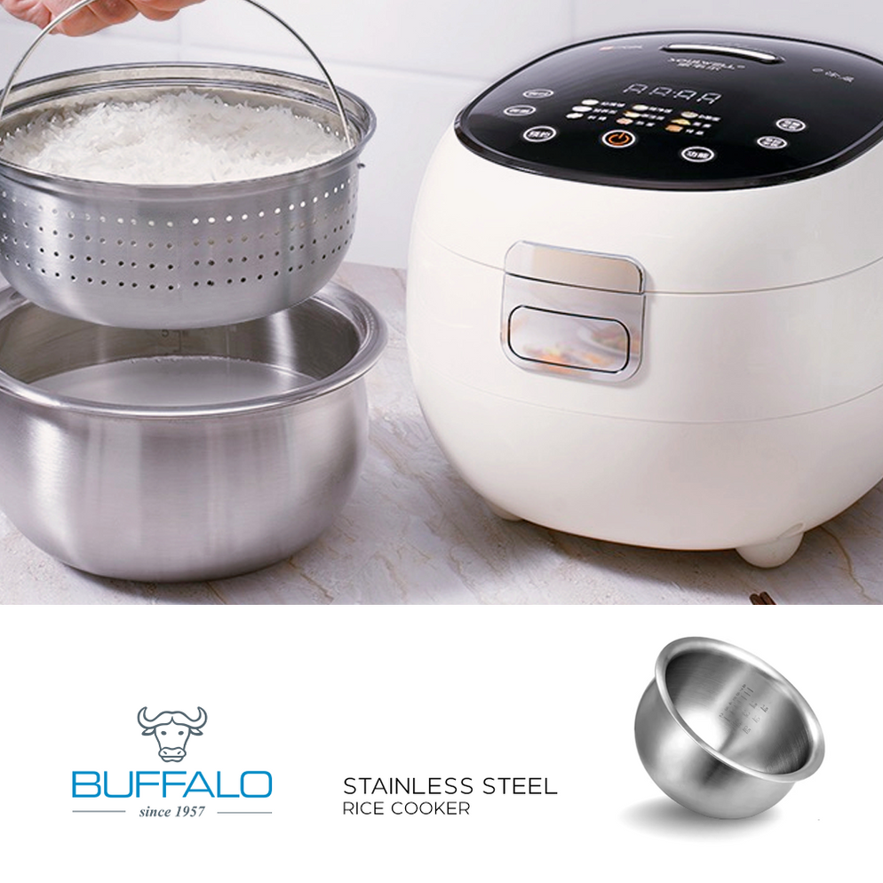 Buffalo Stainless Steel Inner Pot Rice Cooker – 5 Cup | Free Shipping ...