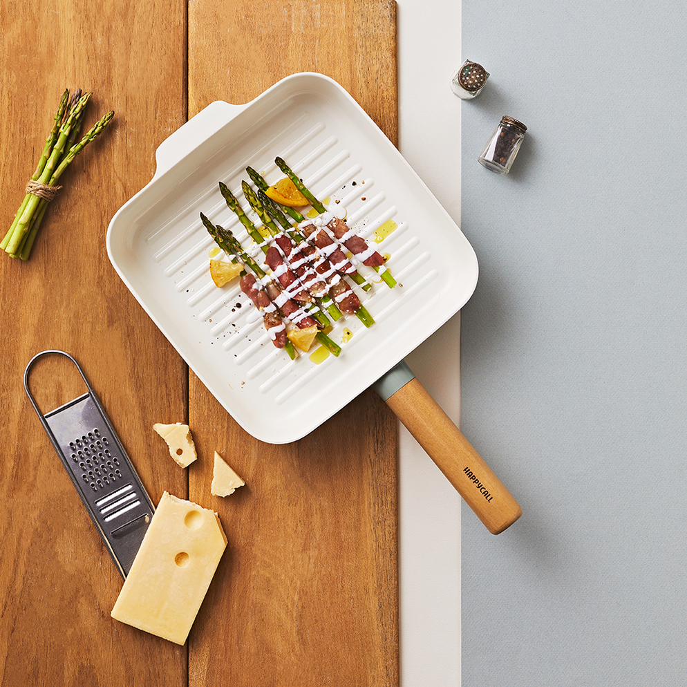 Happycall Zium Ceramic Nonstick Induction Grill Pan - 22cm - Sage Gree