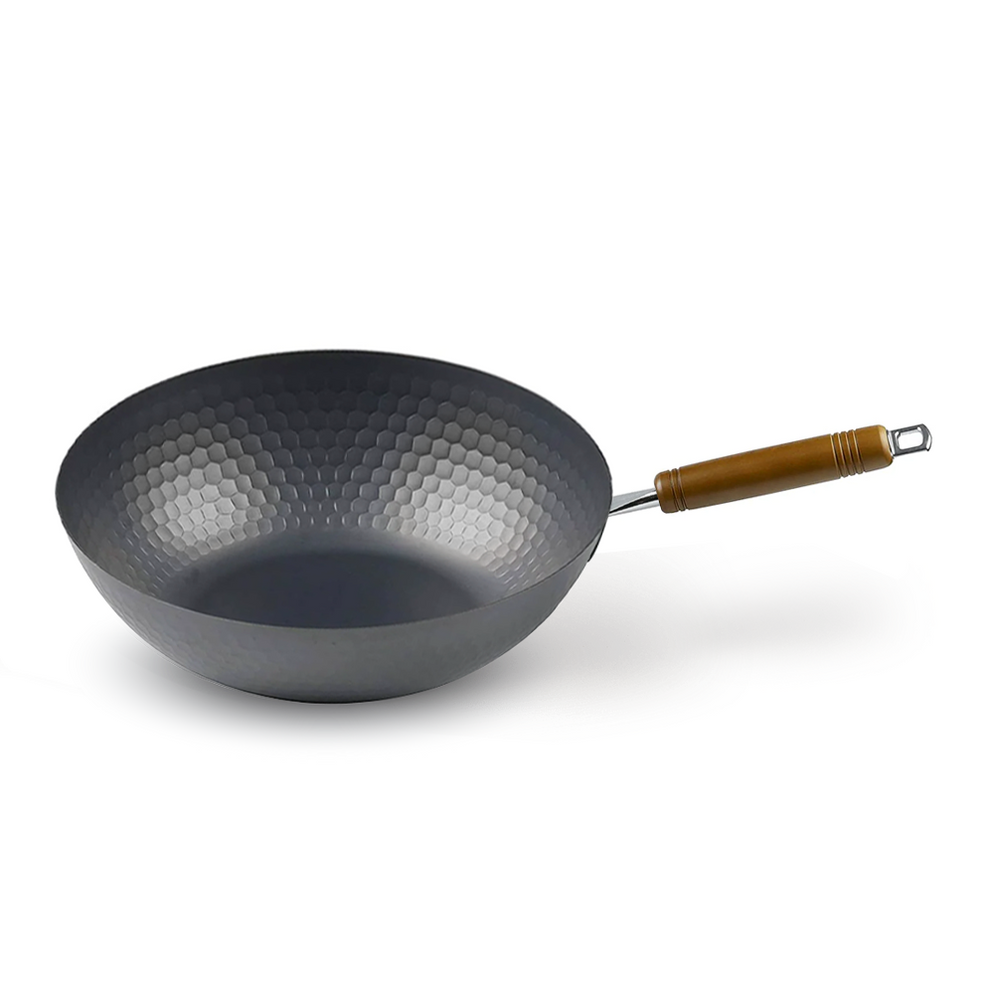 Pearl Life Hammered Style Nitrided Carbon Steel Induction Wok - 33cm ...
