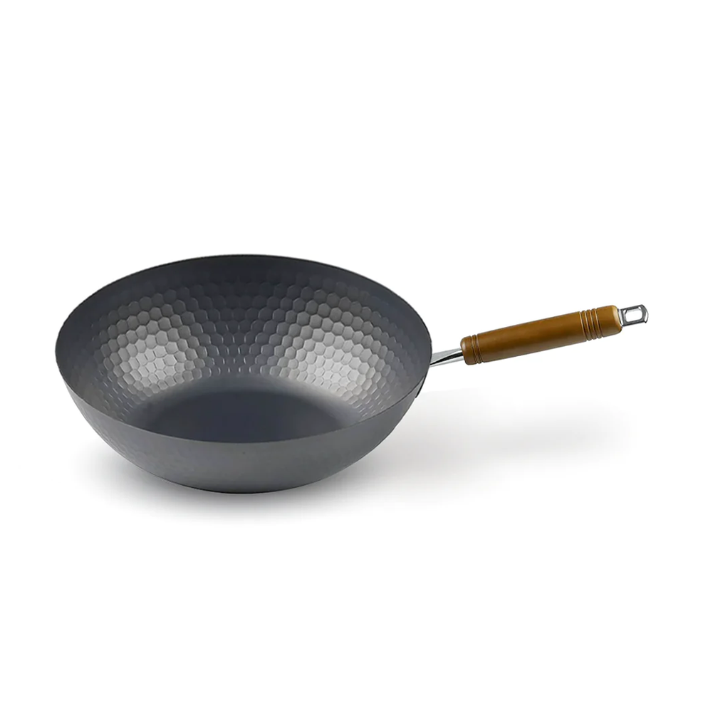 Pearl Life Hammered Style Nitrided Carbon Steel Induction Wok - 30cm ...