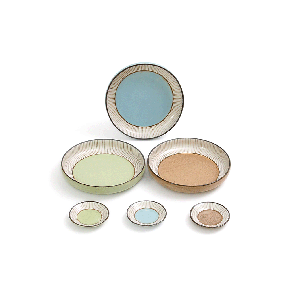 Sango Wabi Tokusa 6-Piece Japanese Deep Plate Set — My Cookware Australia