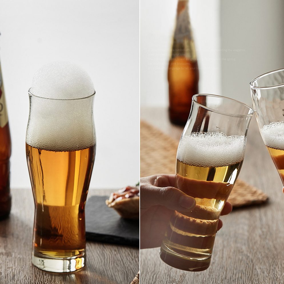 Toyo Sasaki Amber Smooth Flow Beer Glass (360ml) - Set of 2