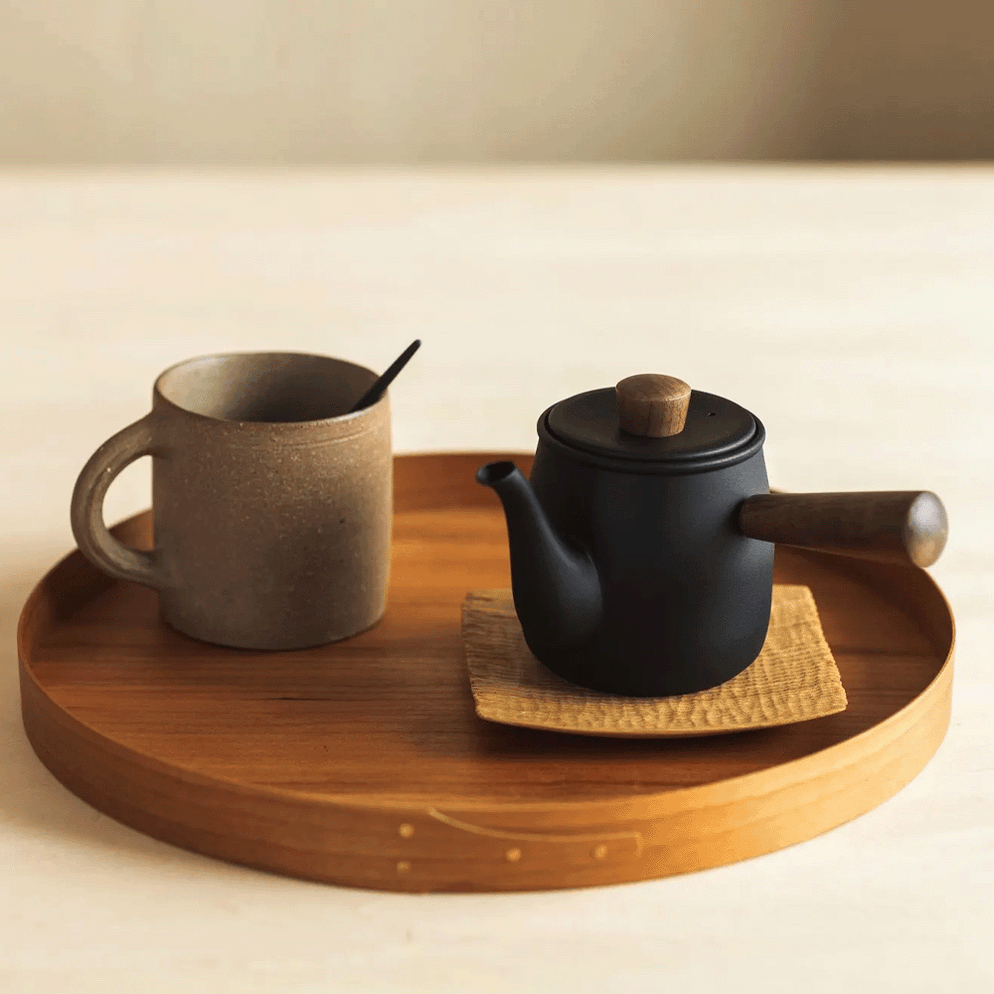 Miyaco Classic Stainless Steel Teapot 380ml Black - Made in Japan — My Cookware Australia