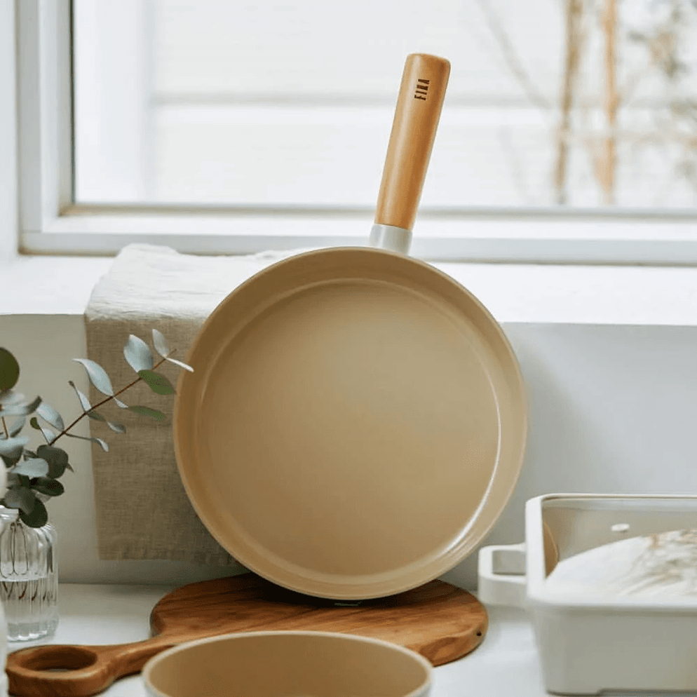 Neoflam Fika Ceramic Nonstick Induction Wok & Frypan Set with Lid