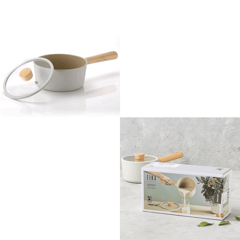 Neoflam Fika Ceramic Nonstick Induction Saucepan with Lid - 18cm (1.6L