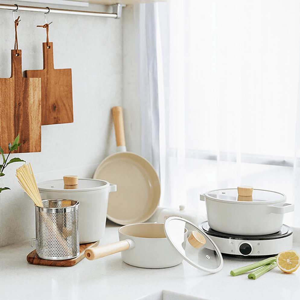 Neoflam Fika Ceramic Nonstick Induction Wok & Frypan Set